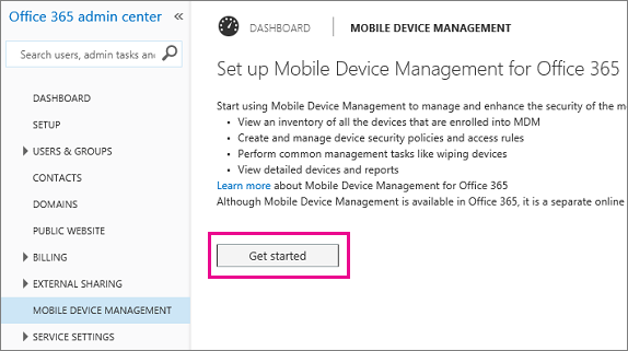 Mobile Device Management not available in your Office 365 subscription ...