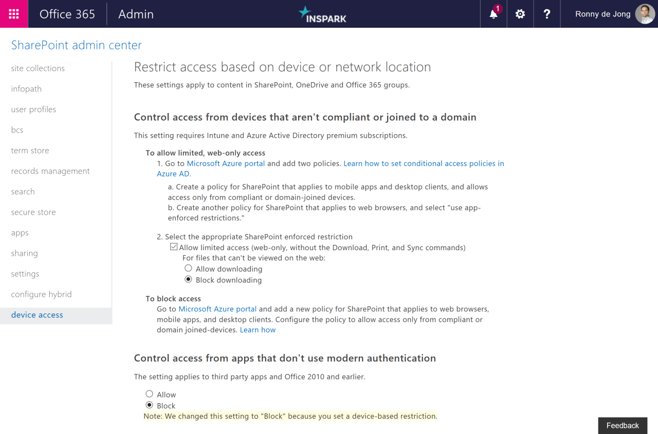 Control Access to SharePoint Online/OneDrive from unmanaged devices ...