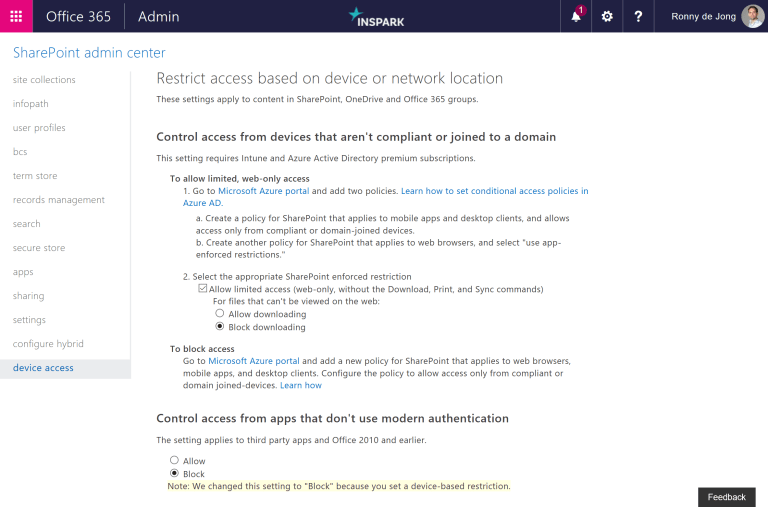 Control Access to SharePoint Online/OneDrive from unmanaged devices ...